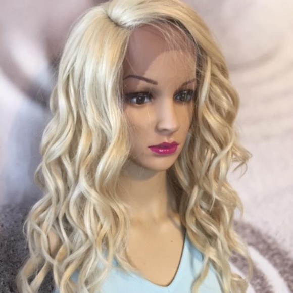 Accessories | Human Hair Blend Blonde Wavy Lace Front Side Part | Poshmark